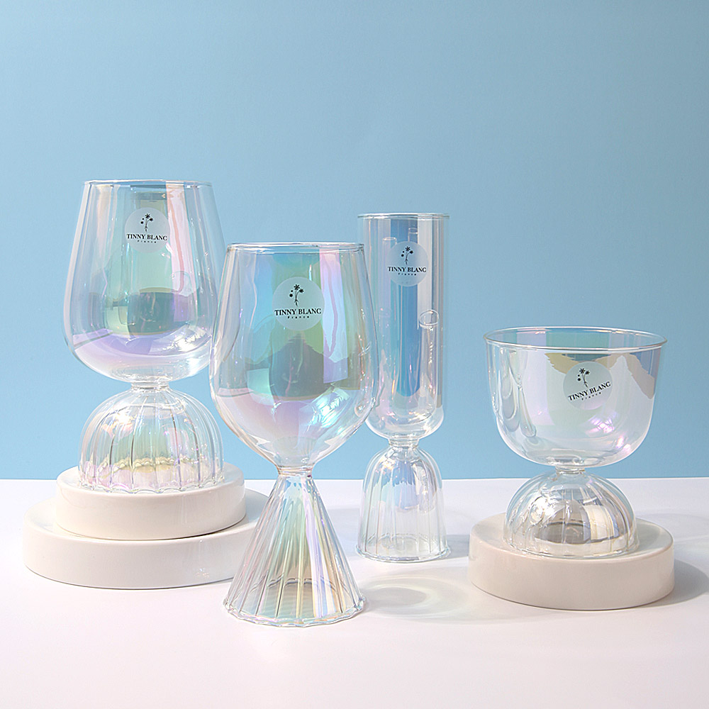 티니블랑 벨 오로라 글라스 4type 내열유리컵 홈카페 샴페인 칵테일 글램 와인잔 나혼자산다